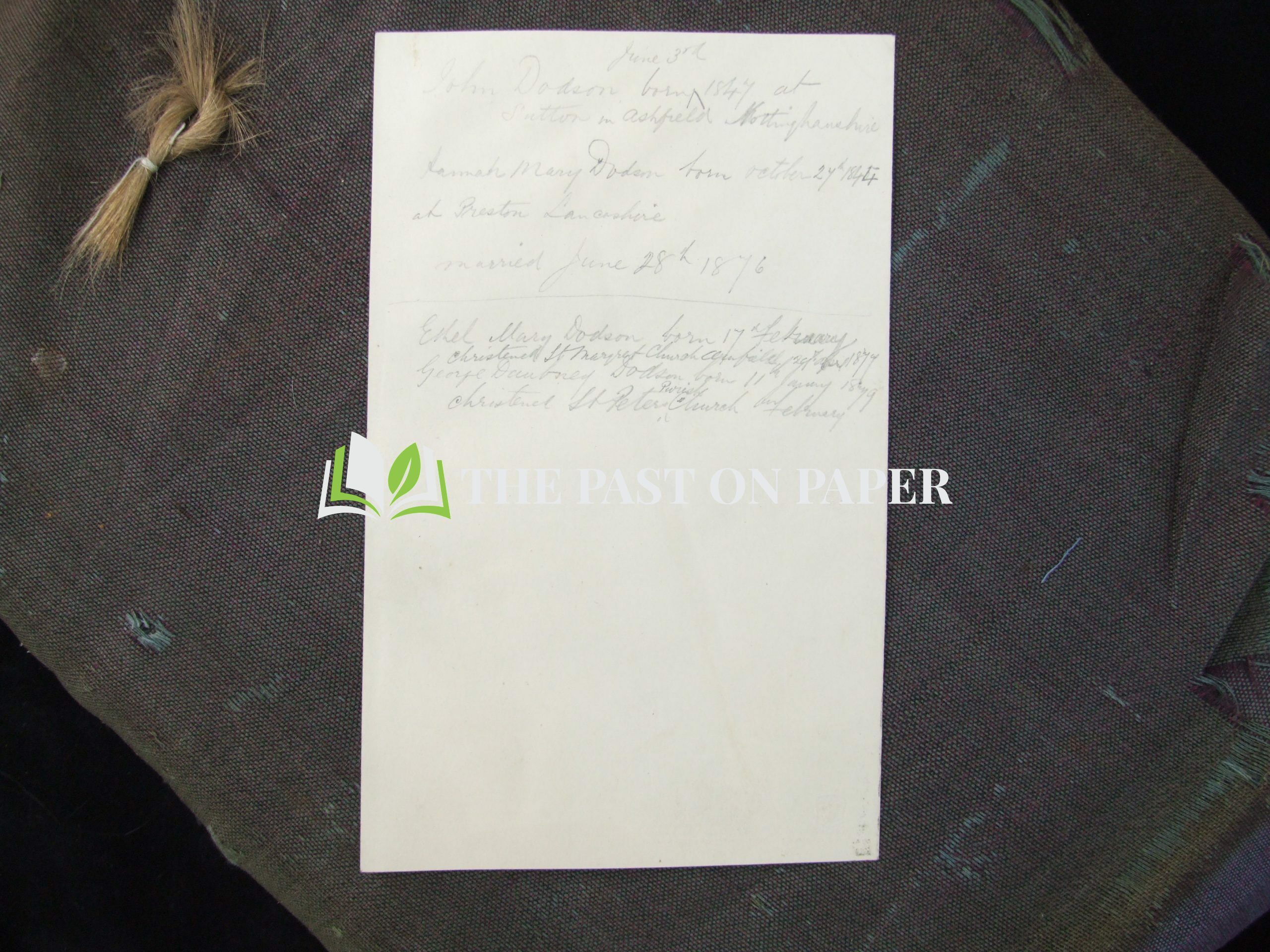 The Family Bible of John and Mary Dodson, 1876 - Past on Paper