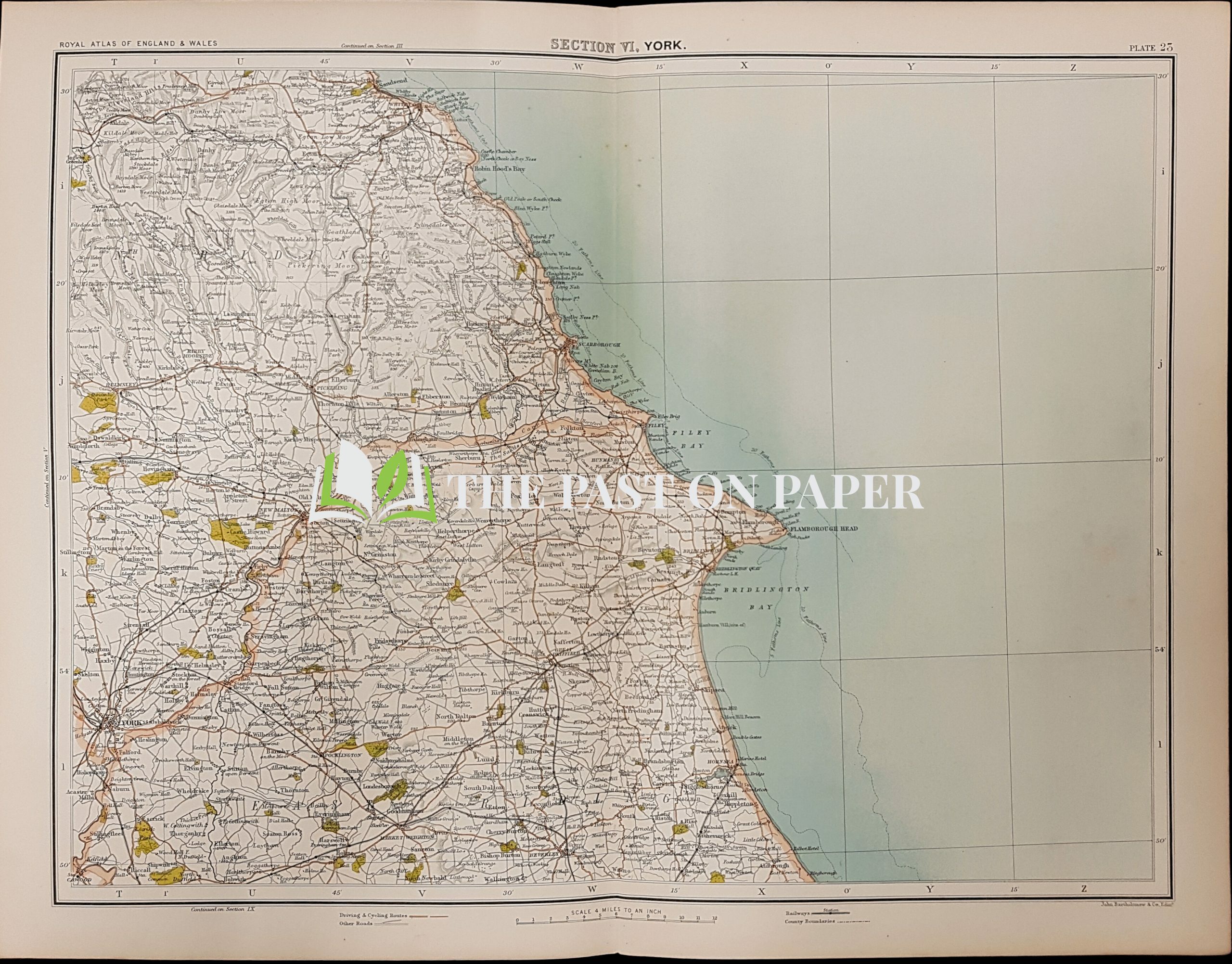 Victorian map of York, Filey and Bridlington, Published 1891 - Past on ...