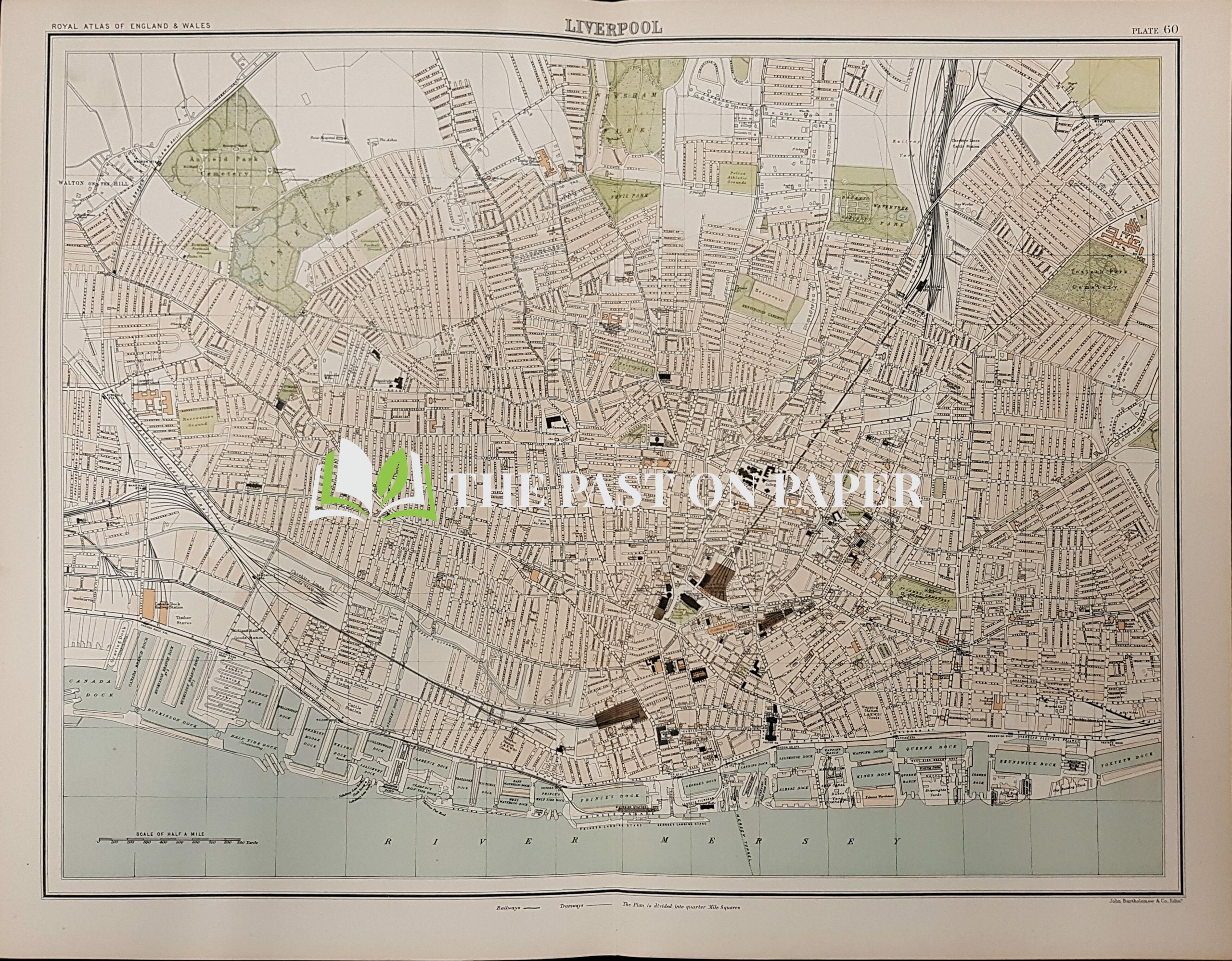 Victorian town plan of Liverpool, Published 1891 - Past on Paper